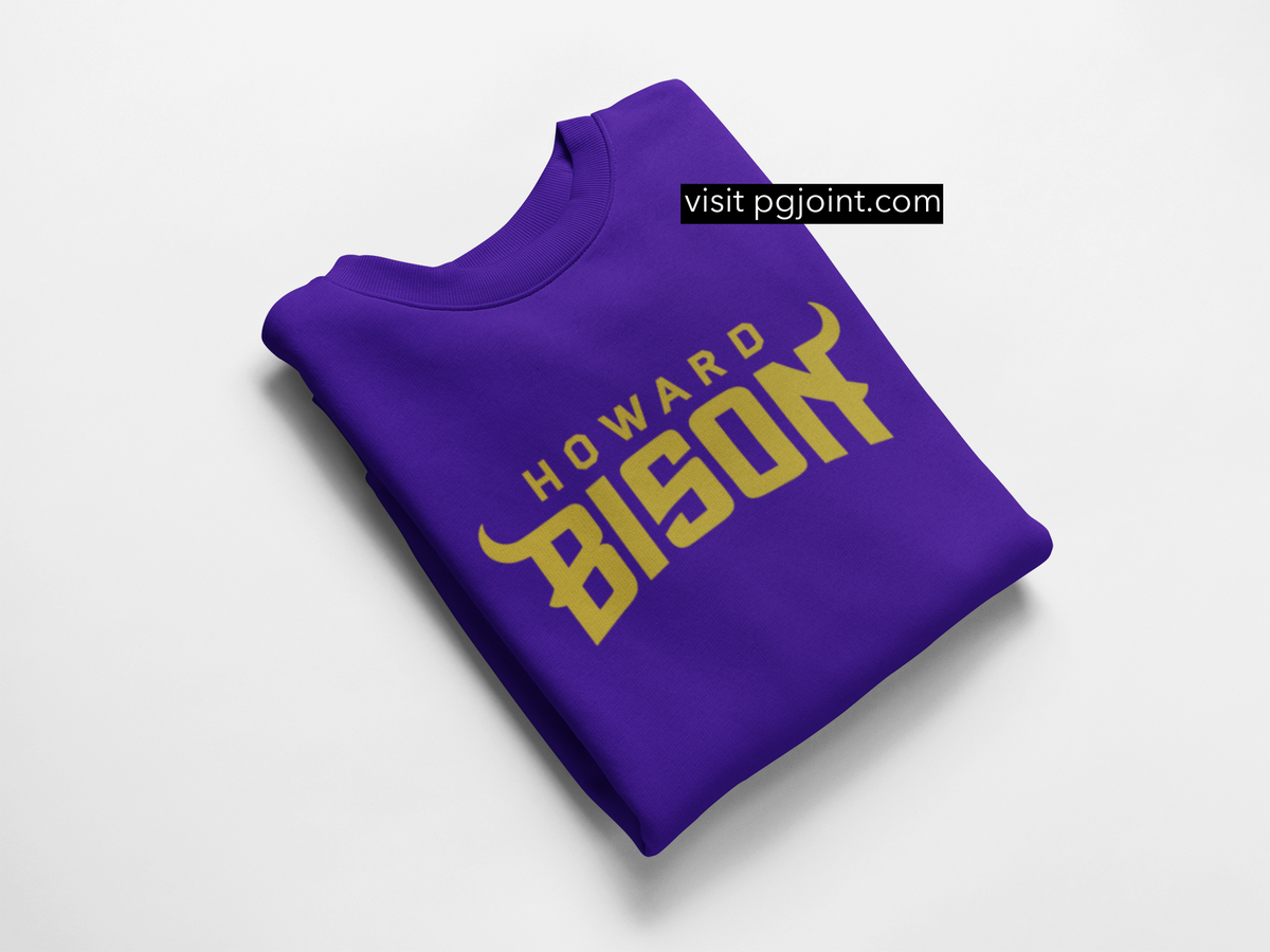 Purple and gold embroidered Bison sweatshirt – pgjoint